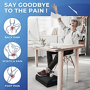 BlissTrends Foot Rest for Under Desk at Work-Versatile Foot Stool with Washable Cover--Comfortable Footrest with 2 Adjustable Heights for Car,Home and Office to Relieve Back,Lumbar,Knee Pain-Black