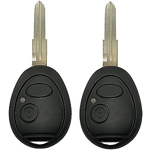 2 Pack Replacement Key Fob Shell Case Fit for Land Rover Discovery 1999-2004 Keyless Entry Remote Casing Key Cover Housing with Uncut Blade Blank (Black)