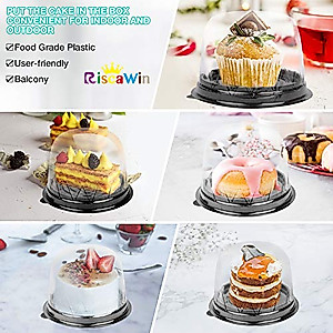 Cupcake Boxes, Individual Cake Container, 100 Pcs Single Disposable Clear Plastic Deep Dome Cupcakes Holders with Lid for Home Shop Party Birthday Wedding Holiday, Cookie Cakes Brownie Storage Carrier