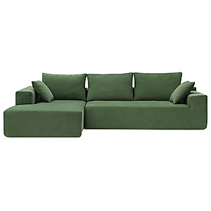 CALABASH Green Deep Sectional Sofa Couch,Modern Living Room Furniture Sets,Minimalist Free Combination Upholstered Modular Cloud Couch for Bedroom, Salon Office