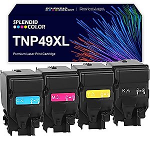 SPLENDIDCOLOR A95W430 A95W330 A95W230 A95W130 Remanufactured High Yield 4PK TNP49 Toner Cartridge Replacement for Konica Minolta Bizhub C3351 C3350 C3850 C3851FS Printer.