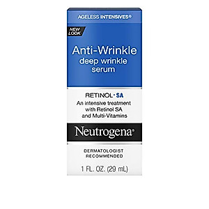 Neutrogena Ageless Intensives Anti-Wrinkle Retinol Serum, Deep Wrinkle Daily Serum with Retinol SA, Vitamin E, and Vitamin A, Anti-Wrinkle Serum Treatment, 1 fl. oz