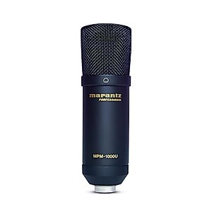 Marantz Professional MPM-1000U | Large Diaphragm USB Condenser Microphone for Podcasting & Recording, Including USB Cable & Mic Clip, Black
