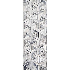 Loloi II Maddox Collection MAD-05 Silver/Ivory, Contemporary 7'-6" x 9'-6" Area Rug