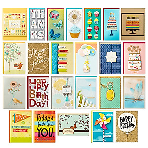 Hallmark All Occasion Handmade Boxed Set of Assorted Greeting Cards with Card Organizer (Pack of 24)—Birthday, Baby, Wedding, Sympathy, Thinking of You, Thank You, Blank