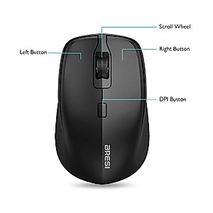 BreSii Wireless Bluetooth Mouse: Wireless Mouse for Laptop, 5PACK Bluetooth Computer Mouse Ergonomic Optical Mice Wireless Silent USB Mouse for IPAD MacBook Tablet Notebook PC Phones
