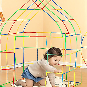 Straw Constructor STEM Building Toys 800 pcs-Colorful Interlocking Plastic Enginnering Toys- Fun- Educational- Safe for Kids- Develops Motor Skills-Construction Blocks- Best Gift for Boys and Girls