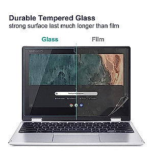 11.6" Screen Protector Tempered Glass for 11.6" Acer Chromebook Spin 311 CP311 R11 CP511 C738T R721t, Acer X360 Chromebook Spin 11.6" 9H Hardness Tempered Glass with Colorful Silicone Keyboard Cover