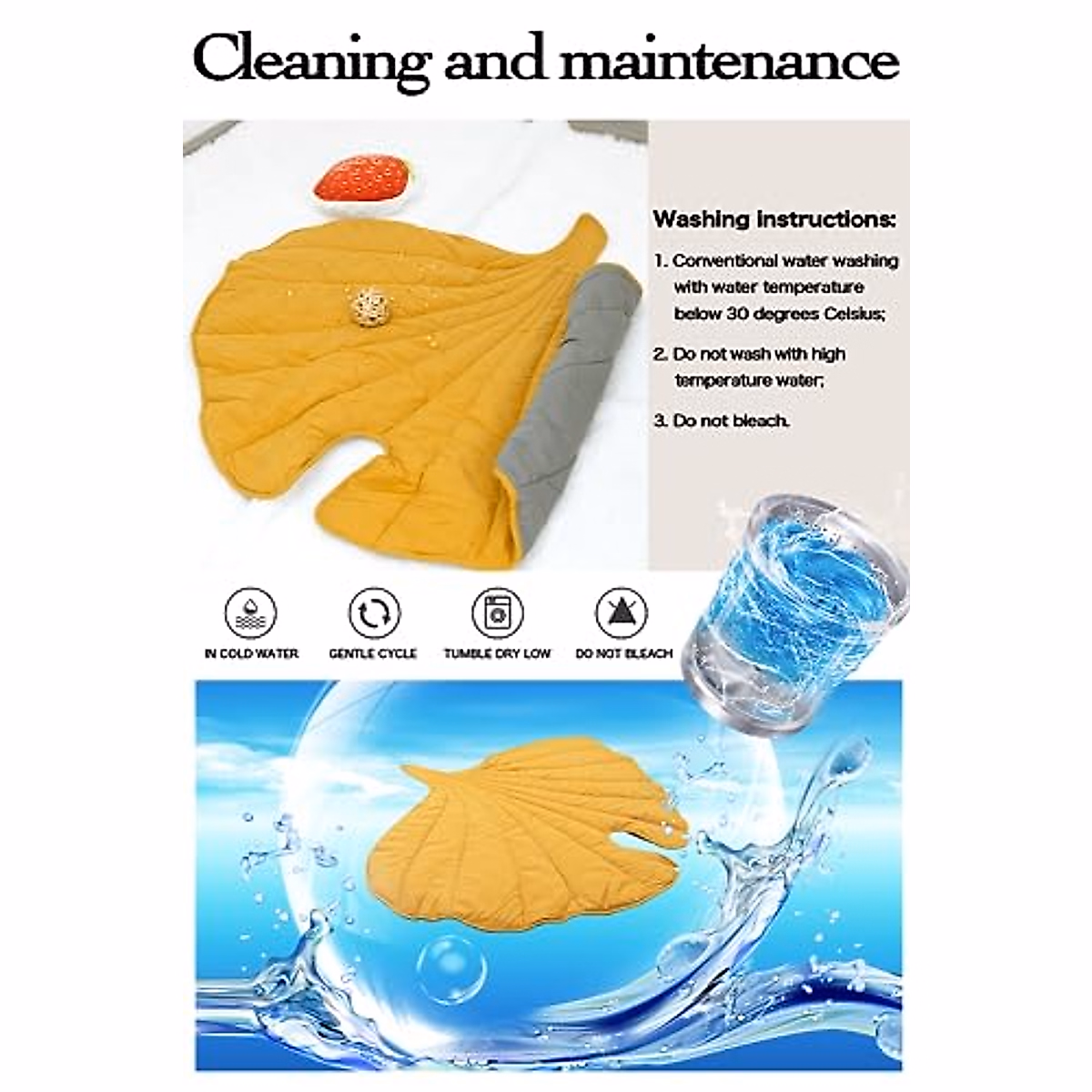 TOPTREE Dog Blanket Decor 3D Leaves Shaped Pet Blanket Cushion Household Dog Bed Cat Bed Pet Blanket Warm Soft Plush Blankets for Dog Blankets and Cat Blanket, Couch, Sofa (50"x45",Yellow)