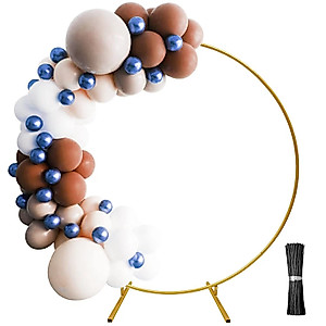 Wedding Arch Round Backdrop Stand Wedding Arches for Ceremony Wedding Arch Stand 6.6ft Round Balloon Arch Frame Golden Balloon Arch Stand Round Balloon Backdrop Frame (6.6ft Gold)