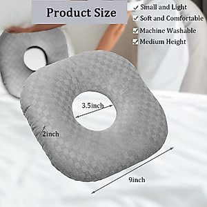 Wuronsa Ear Piercing Pillow for Side Sleepers with an Ear Hole for CNH and Ear Pain Ear Inflammation Pressure Sores, Cotton O-Shaped Side Sleeping Pillow, Ear Guard Pillow
