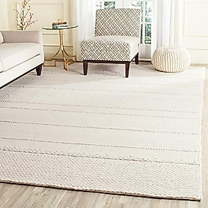 SAFAVIEH Natura Collection Area Rug - 8' x 10', Natural, Handmade Wool, Ideal for High Traffic Areas in Living Room, Bedroom (NAT215A)