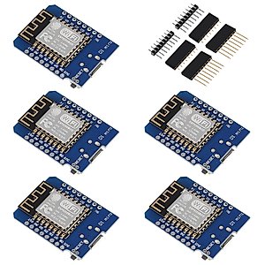 Aokin ESP8266 ESP-12F D1 Mini NodeMcu Lua 4MByte WLAN WiFi Internet Development Board for Arduino, Compatible with WeMos D1 Mini, 5 Pcs
