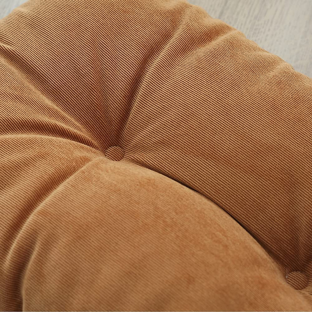 Corduroy Saddle Stool Cushions Bar Stool Cushion Soft Non-Slip Rectangular Cushions with Machine Washable Laces(Blue,2)