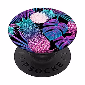 Tropical jungle pineapple and exotic palm tree leaves PopSockets PopGrip: Swappable Grip for Phones & Tablets