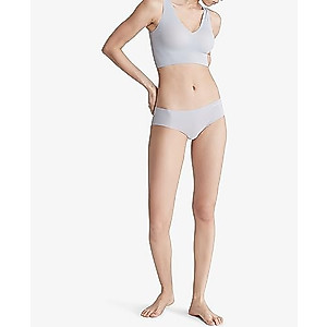 Calvin Klein Women's Invisibles Comfort Seamless Lightly Lined V Neck Bralette Bra, Dapple Gray