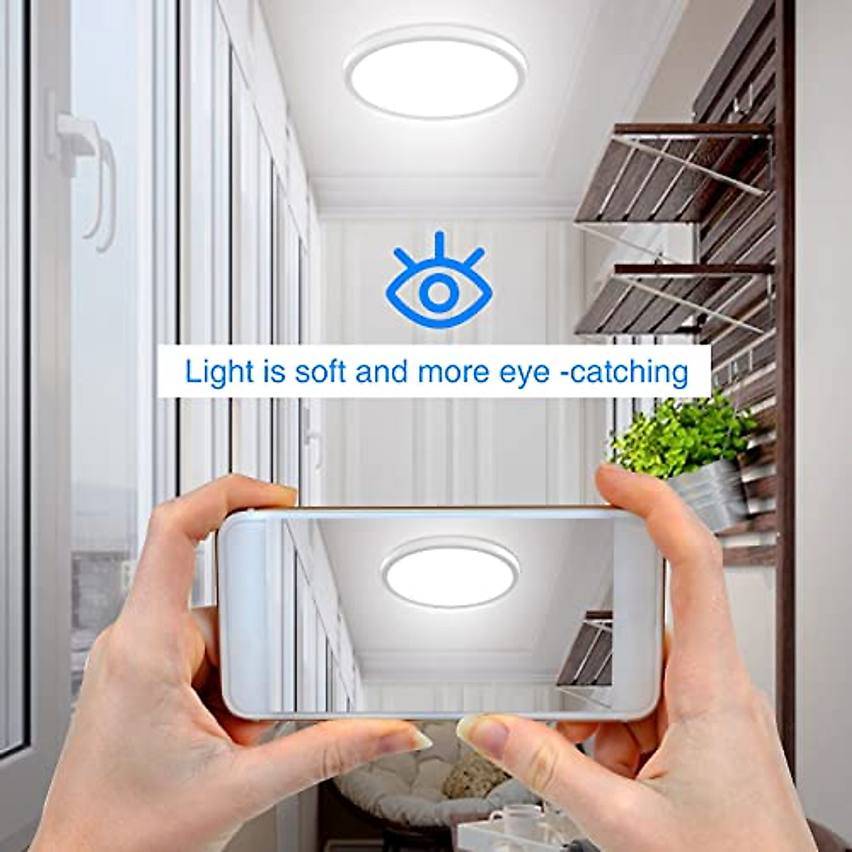 5Pack 9Inch Flush Mount Ceiling Light White,18 Watt 5000K LED Ceiling Light Fixture, Ultra Slim Close to Ceiling Light Fixture, Round Flat Low Profile Ceiling Lamp For Kitchen Bedroom Basement Hallway