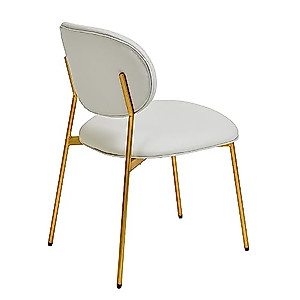 Tov Furniture McKenzie Light Grey Vegan Leather Stackable Dining Chair - Set of 2