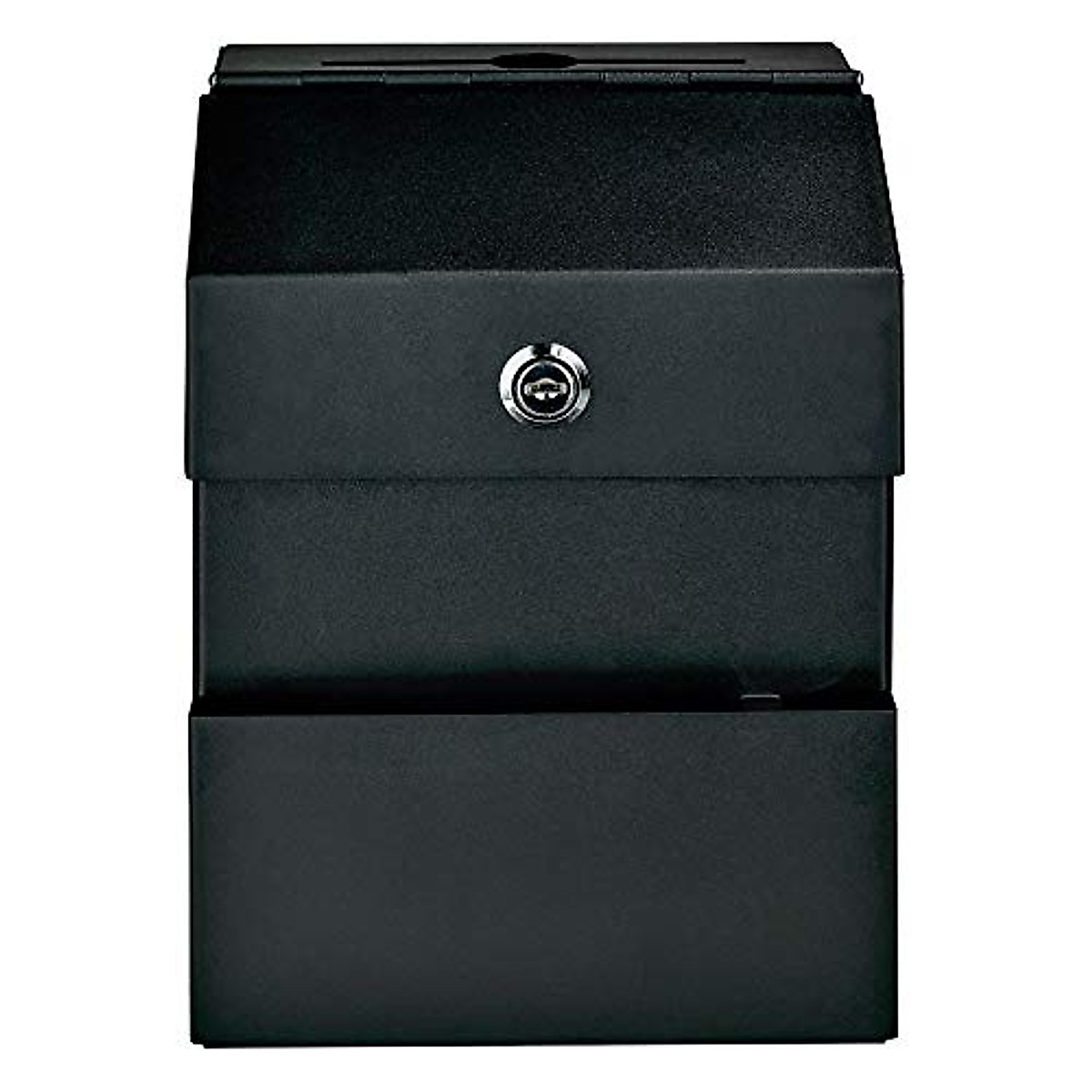 Mail Boss Comment Boss 8100 Locking Steel Suggestion Box - Key Drop Box - Collection Box - Donation Box - Ballot Box - with 25 Suggestion Cards (Black)