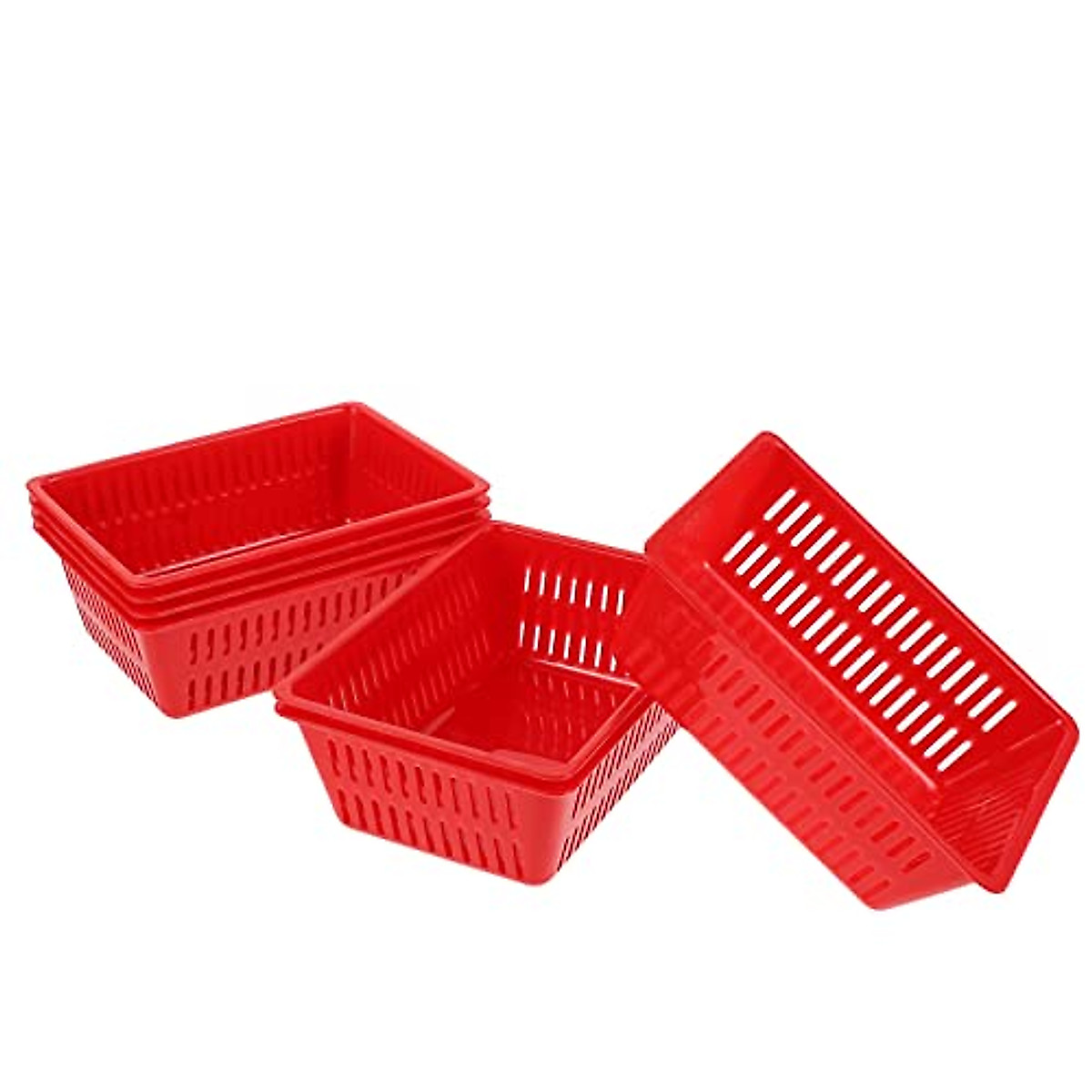 Kisangel 7pcs Coin Baskets Multipurpose Storage Basket Bin Desktop Sundries Container Sundries Organizer for Home Red