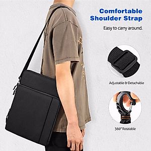 MoKo 12.9 Inch Tablet Sleeve Bag Carrying Case with Pockets Fits 13 Inch New iPad Pro M4 & Air M2 2024, iPad Pro 12.9 M2&M1, Surface Laptop Go 12.4", Galaxy Tab S8+/S9+ 12.4", Black & Gray