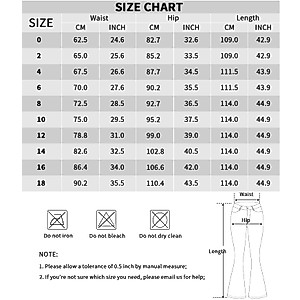 GALMINT Women's Fashion High Waisted Wide Leg Bootcut Slim Denim Flare Bellbottom Jeans (White, US 10)