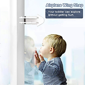 6-Pack Sliding Door Locks for Baby Safety, Viaky Child Cabinet Proofing Strong Adhesive Safety Latch for Sliding Closet/Shower/Patio/Window/Wardrobe (White)