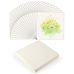50 Sheets Blank Watercolor Cards, 5.5x5.5 Inch Square Watercolor Paper Cards Watercolor Cardstock Bulk for Beginners Artist Adults Kid Student Painting Drawing Sketching