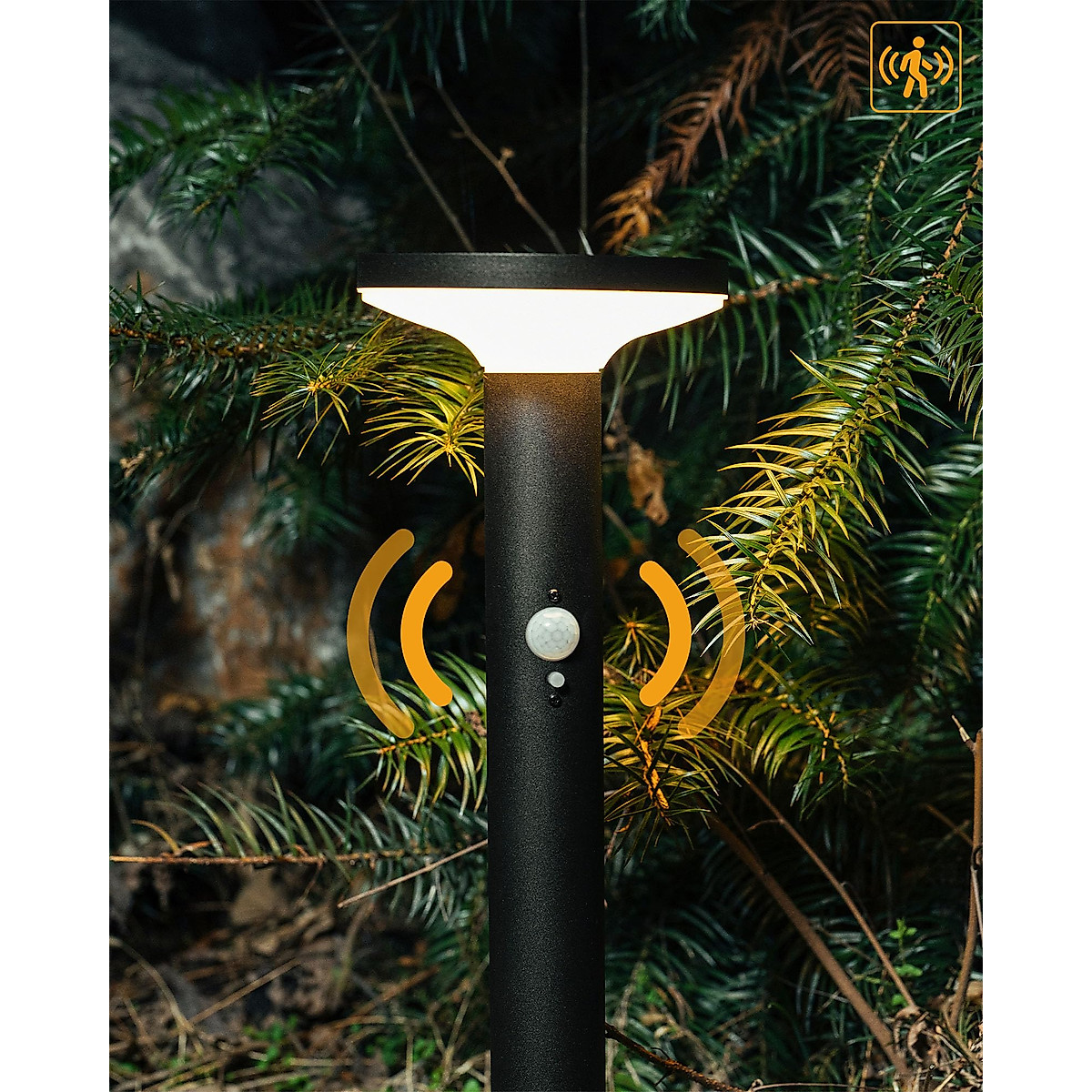 Yoolax Solar Pathway Lights Outdoor Motion Sensor Landscape Lights 2 Pack Waterproof Dusk to Dawn Path Lights for Garden, Patio, Yard, Driveway (Black)