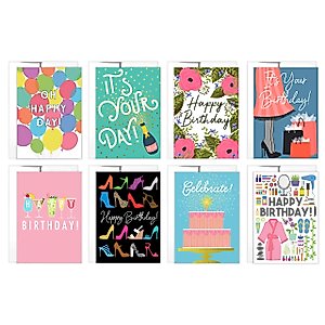 Tiny Expressions Birthday Cards for Women – Pack of 8, Elegant and Versatile Designs with Inside Messages - Includes 6" x 4.25" Cards with A6 Envelopes – Perfect for Mom, Sister, Friend, or Coworker