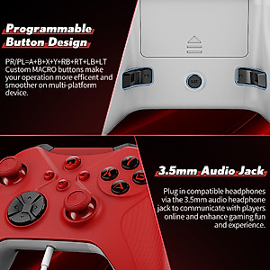 LENISUOLE Wireless PC Controller for Windows PC 7/8/10/11/Android/IOS/Steam Platform丨Connecting to Xbox Consoles is Not Supported at this Time丨 Built-in Dual Vibration and Turbo Funtion (Red)