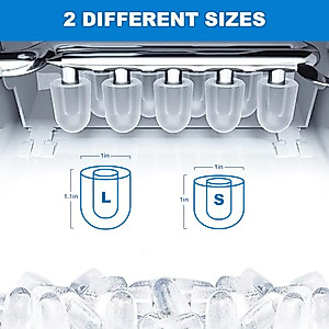 Countertop Ice Maker, Chewable Pebble Portable Ice Maker Machine, 9 Cubes Ready in 6 Mins, 26lbs/24H, Self-Cleaning Ice Machine with Ice Scoop and Basket, for Home Kitchen Office Bar Party