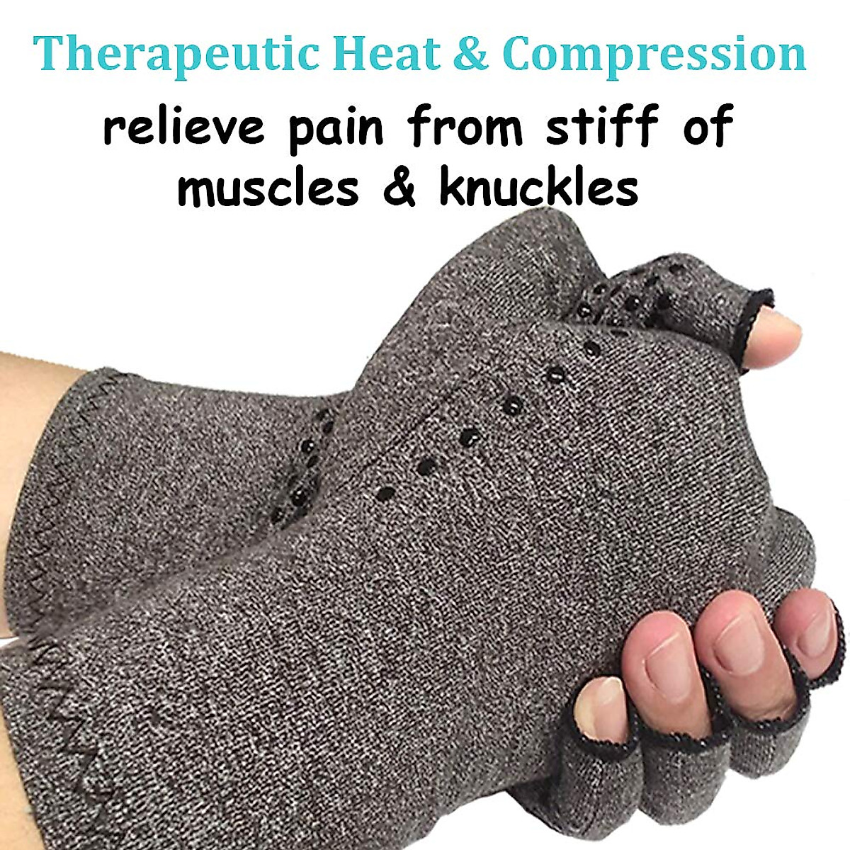 FD-SPORT Compression Arthritis Gloves Fingerless Compression Gloves for Arthritis