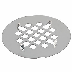 Brushed Nickel 4-1/4" OD Snap-in Shower Drain Cover Replacement, Welsan Stainless Steel Round Shower Strainer Grid Easy to Install