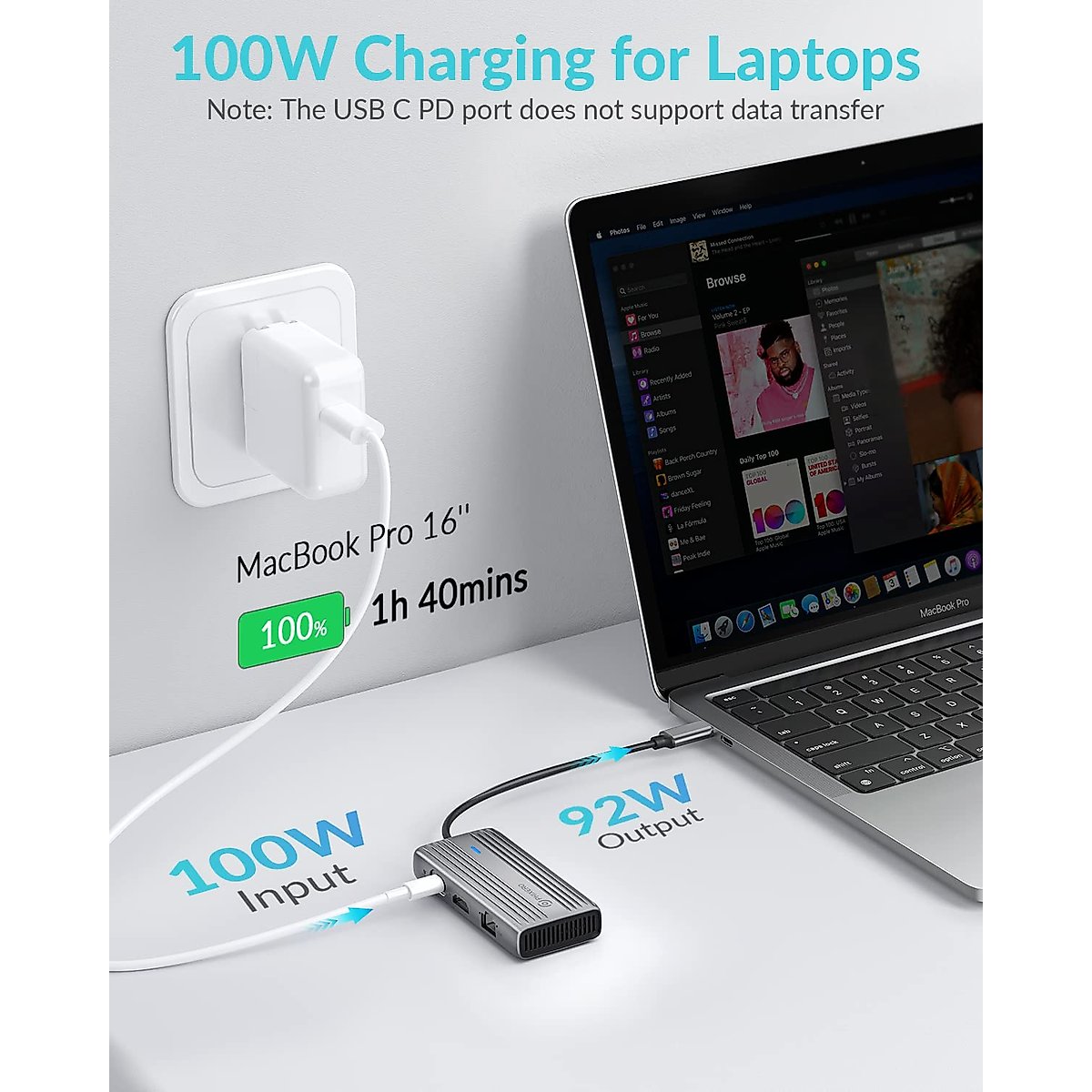 PHIXERO USB C Hub Multiport Adapter, 4K 60Hz USB C Docking Station, 6-in-1 USB C Adapter with 1Gbps Ethernet, 100W PD, USB-C and 2 USB-A 5Gbps Data Port, for MacBook Pro/Air, USB C Laptop (Gray)