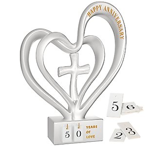 Wedding Anniversary Heart Sculpture Gifts Best Anniversary Wedding Gifts for Couple Parents Wife Husband Unique 10th 25th 50th Anniversary Wedding Gift Ideas