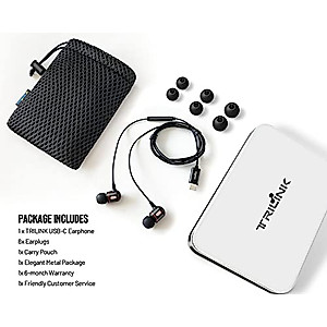 USB C Headphones, USB Type-C Wired Earphones in-Ear Earbuds Headset with Mic and Volume Control Compatible with iPad Pro, Samsung Galaxy S22 S21 Ultra S20 S20 FE, Google Pixel Xiaomi Huawei Oneplus