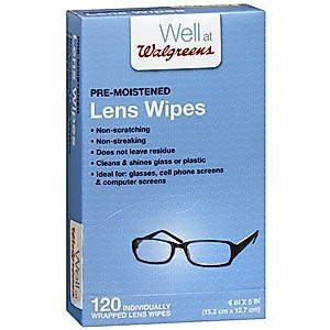 Walgreens Pre-Moistened Lens Wipes, 120 ea