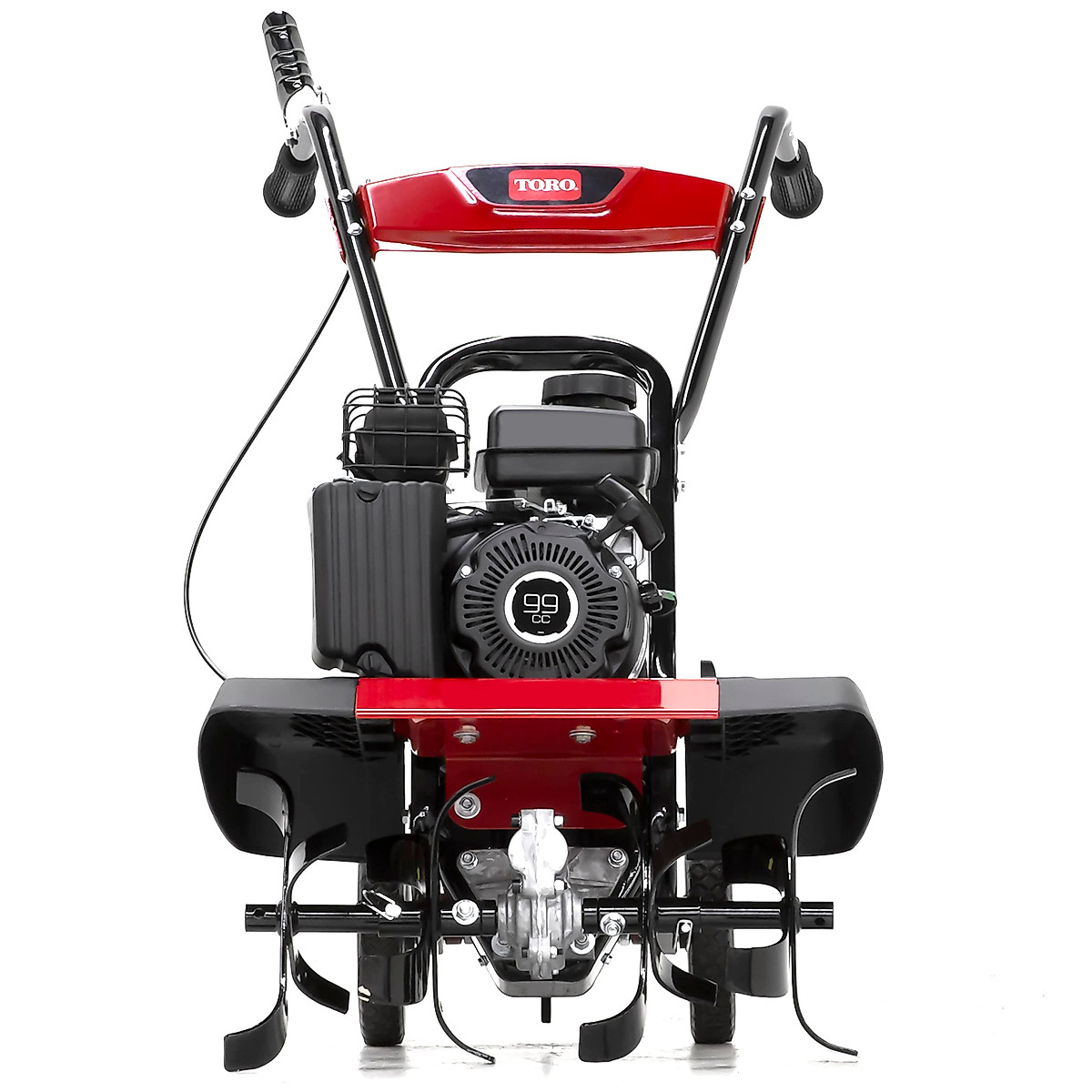 Toro Compact Front Tine Tiller, 99cc 4-Cycle Engine, 11, 16 or 21 Inch Adjustable Tilling Width, 11" Max Tilling Depth, Removable Side Shields, Model: 58604