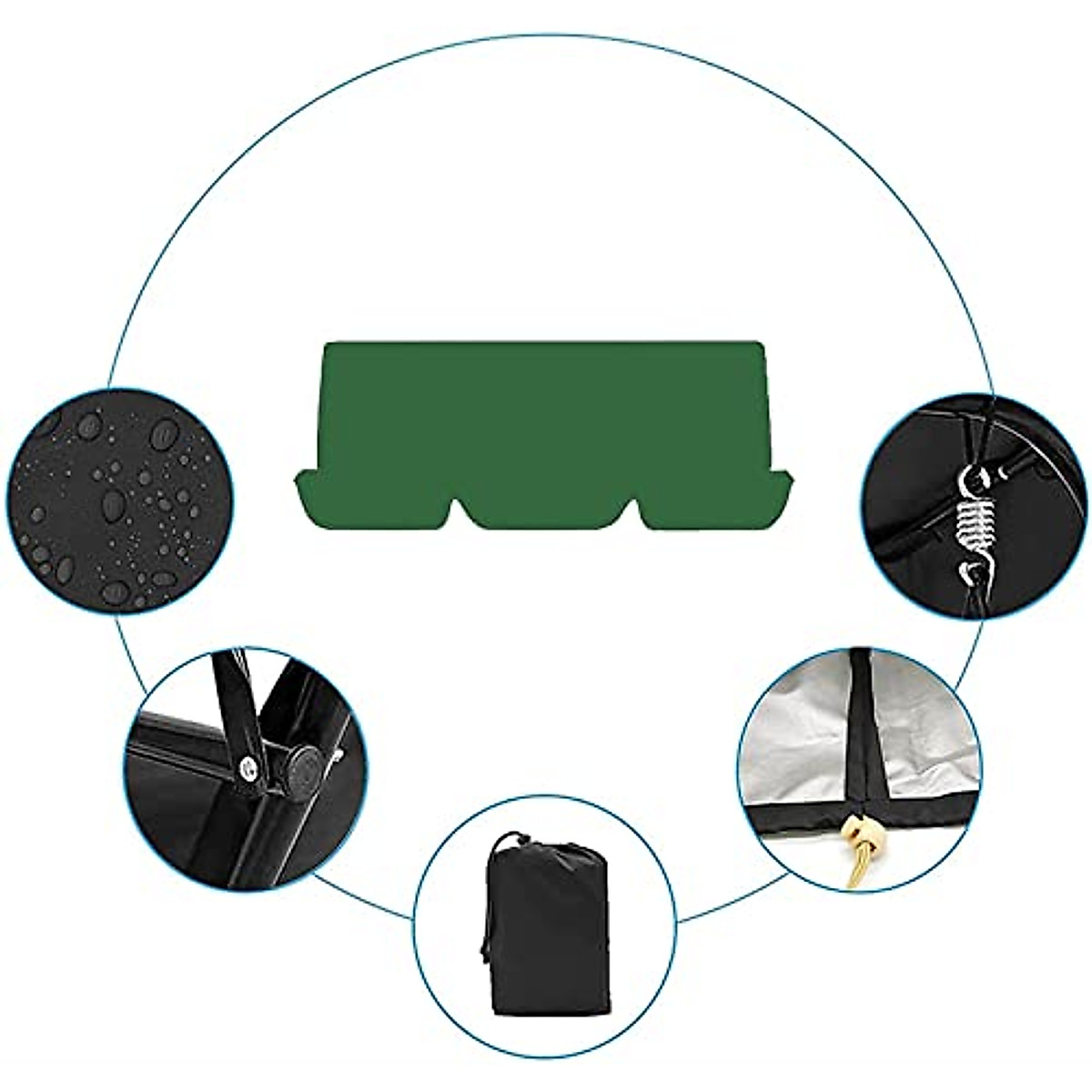 XYQSBY Patio Swing Waterproof seat Cover 60 inches, All Weather Protection Swing Replacement Base Covers for Swing Chair Outdoor Garden Furniture Pedestal Cover (Red,150×50×10cm/60×20×4in)