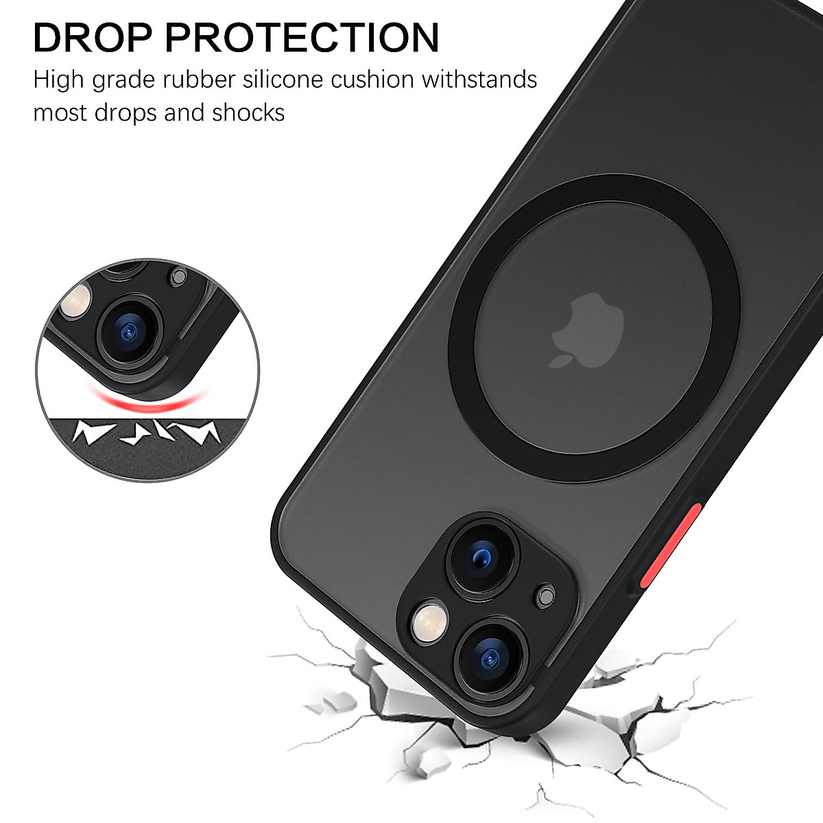 BENTOBEN iPhone 13 Mini Case, Case iPhone 13 Mini Magnetic Case [Compatible with MagSafe] Translucent Matte Shockproof Anti-Fingerprint Anti-Scratch Protective Cover for iPhone 13 Mini, 5.4’’ Black