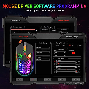 Wireless Gaming Mouse,16 RGB Backlit Ultralight Wireless/Wired Mice with Programmable Driver,Rechargeable 800mA Battery,Pixart 3325 12000 DPI,Lightweight Honeycomb Shell for PC Gamers (Pink)