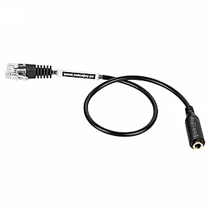 VoiceJoy 3.5mm Smartphone Headset to RJ9 Adapter Cable - 3.5mm Headphone Converter to Office Telephone IP Phones