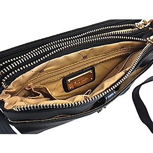 Compact Genuine Leather Concealed Carry Purse, Shoulder or Cross-Body, CCW, Black