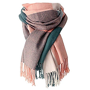 YSense Women's Long Plaid Blanket Scarf Chunky Oversized Winter Fall Warm Scarf Big Tartan Scarves Wrap Shawl Ladies Gifts