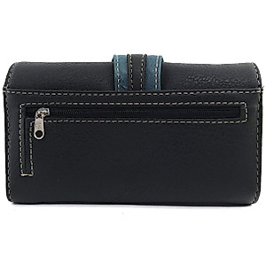 Zelris Floral Poppy Buckle Western Women Conceal Carry Tote Handbag Purse Set (Black)