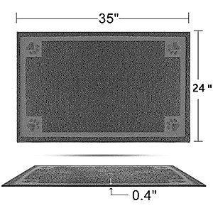 SHUNAI Dog Mat for Food and Water Under Bowl and Feeder, 35 x 24 Inches Large Dog Bowl Life Food Pet Mats for Dogs and Cats, Silicone Non Slip for Floors, Easy to Clean