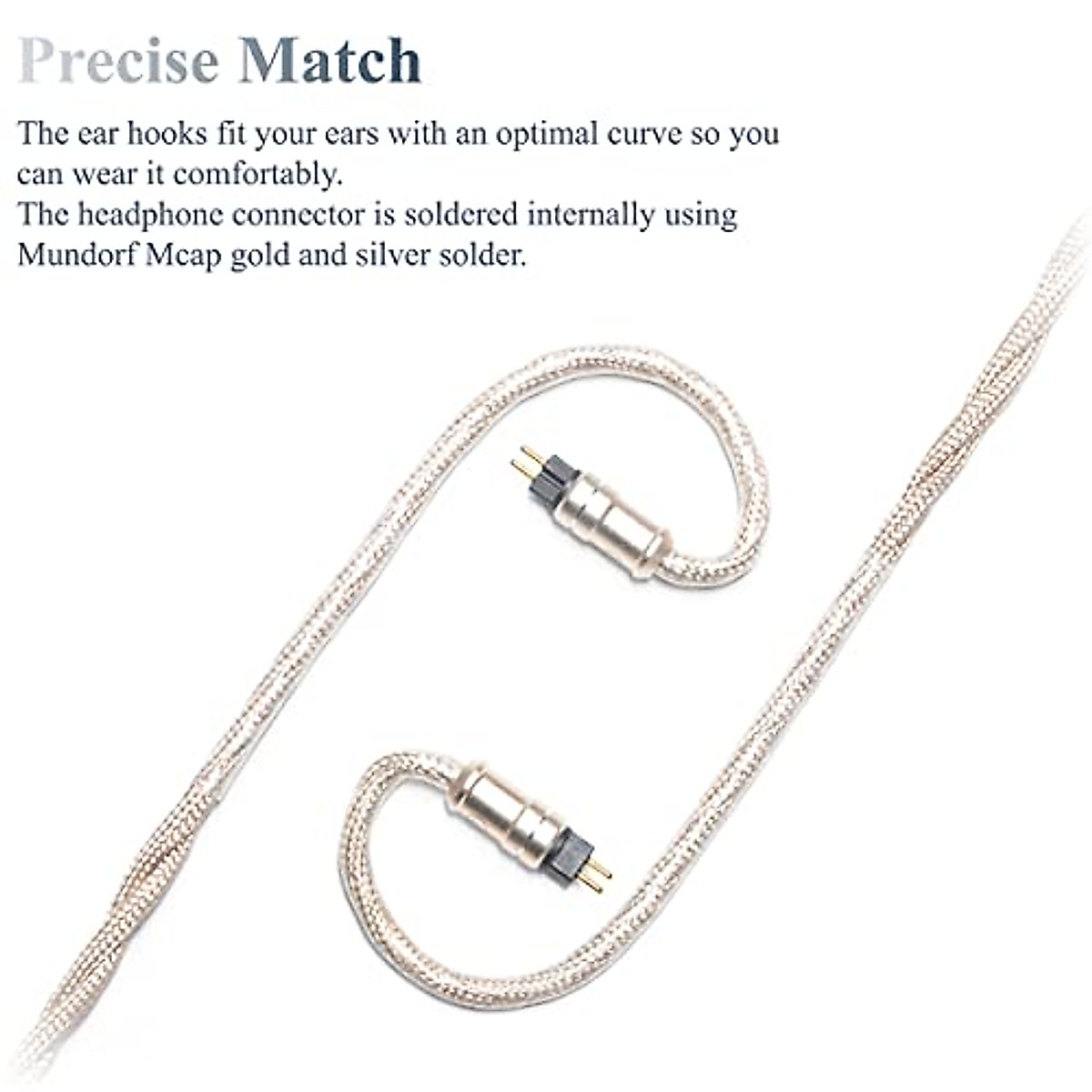 FSIjiangyi 0.78mm 2 Pin Cable 4.4mm 6N Single Crystal Copper Braid Earphone Cable 2Pin IEM Cable for EM2 EM1 King 2 KXXS S8 Aria RE2000 LCDi4 Legend X VE2 VE6 A12t N8t Replacement Cable (4.4mm Plug)