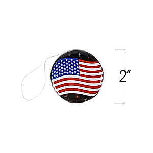 ArtCreativity Metal Stars & Stripes Yoyos, Set of 12 , 4th of July Party Favors, USA Flag Yo-Yo Toys, Fun Patriotic Accessories for Independence, Memorial, and Veterans Day