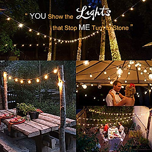 GUDDL Outdoor String Lights 75ft Patio Lights with 80 G40 Bulbs (5 Spare), Connectable Globe String Lights for Party Tents Patio Gazebo Porch Deck Bistro Backyard Balcony Pergola Decor, Black Wire…